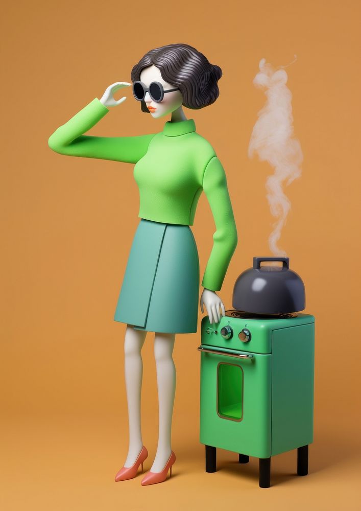 Woman cooking fashion cartoon adult. | Free Photo Illustration - rawpixel