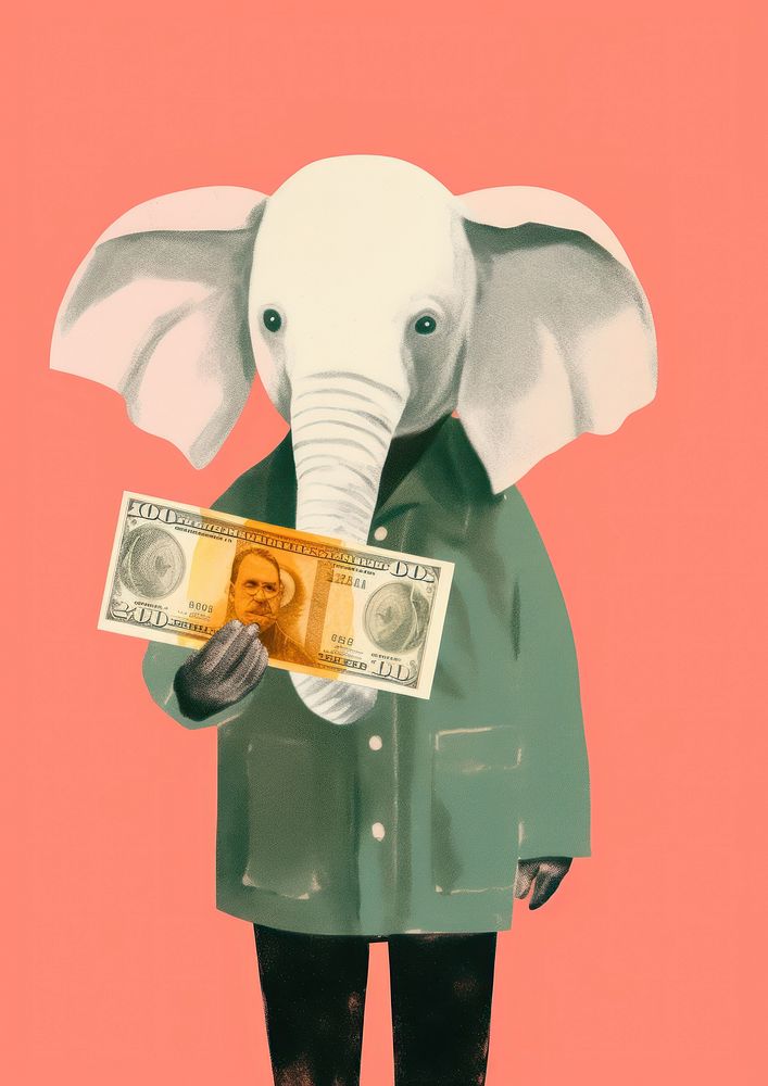 Elephant holding money animal representation | Premium Photo ...