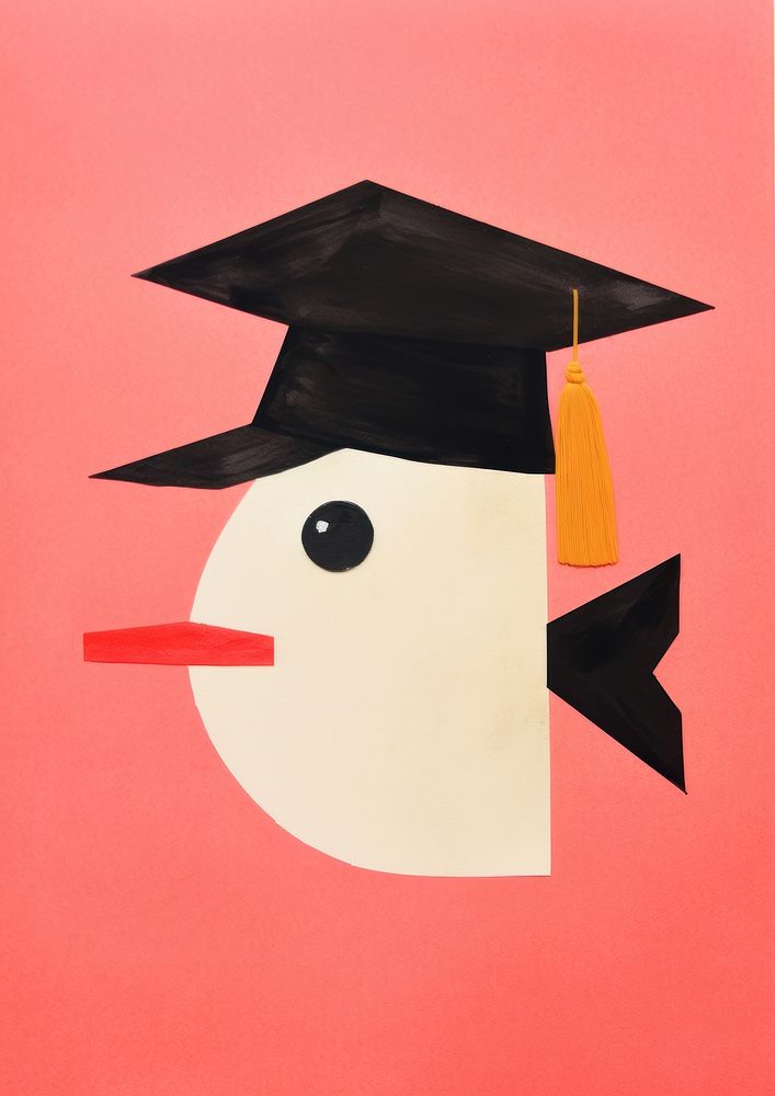 Cute fish wearing graduation hat | Free Photo Illustration - rawpixel