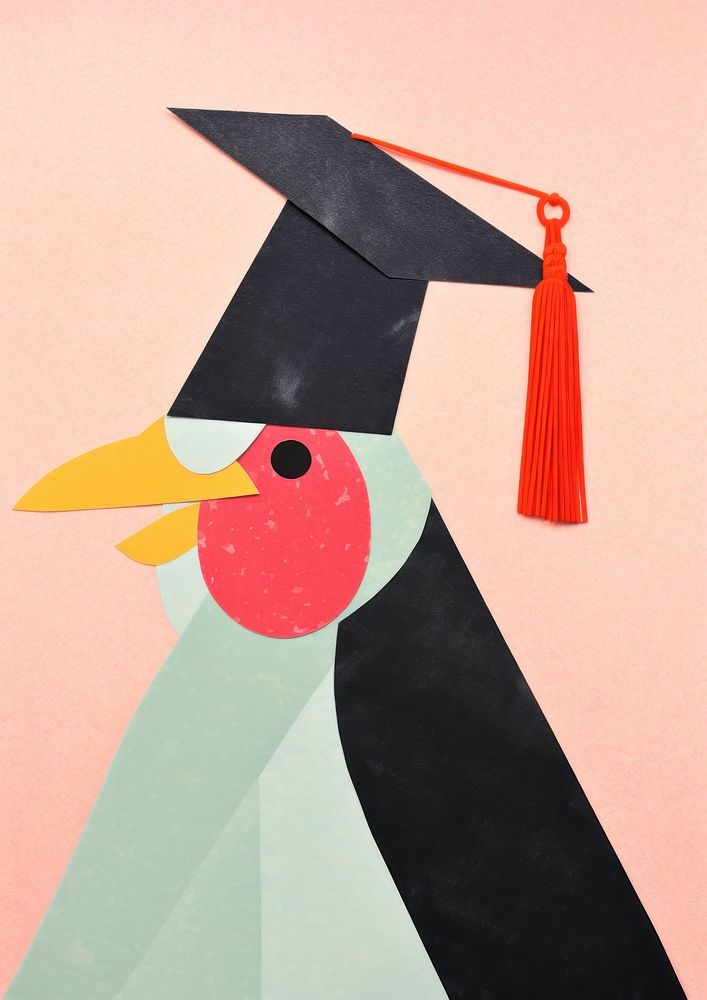 Chicken wearing graduation hat art | Premium Photo Illustration - rawpixel