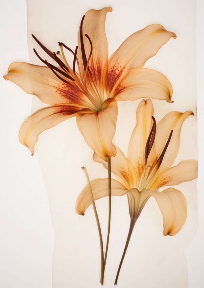Real Pressed lilys flower plant | Free Photo - rawpixel