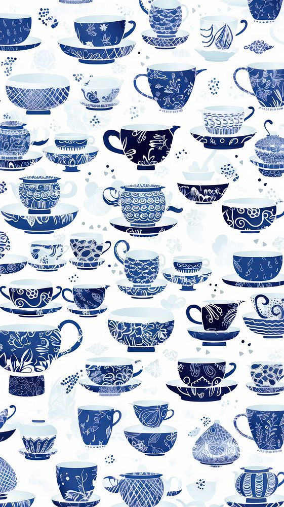 Tile pattern tea cup porcelain | Premium Photo Illustration - rawpixel