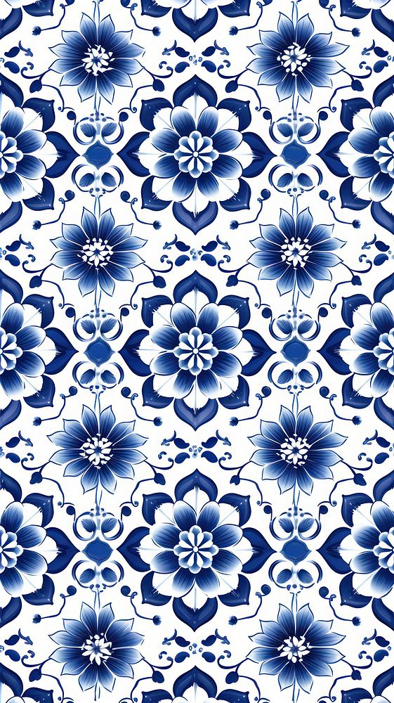 Tile pattern lotus backgrounds porcelain | Premium Photo Illustration ...