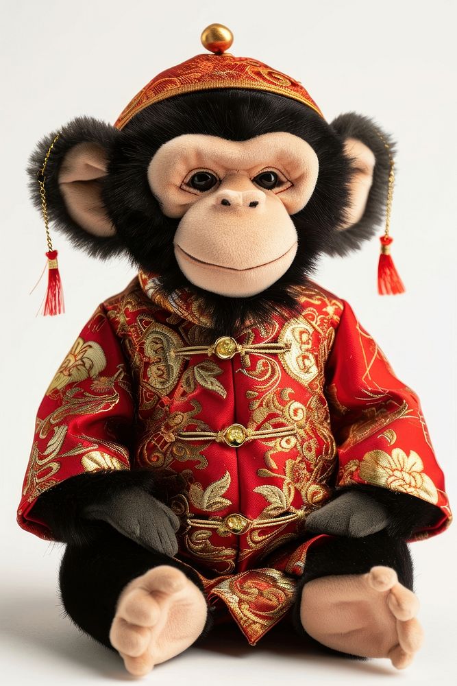 Stuffed doll monkey wearing chinese | Premium Photo - rawpixel