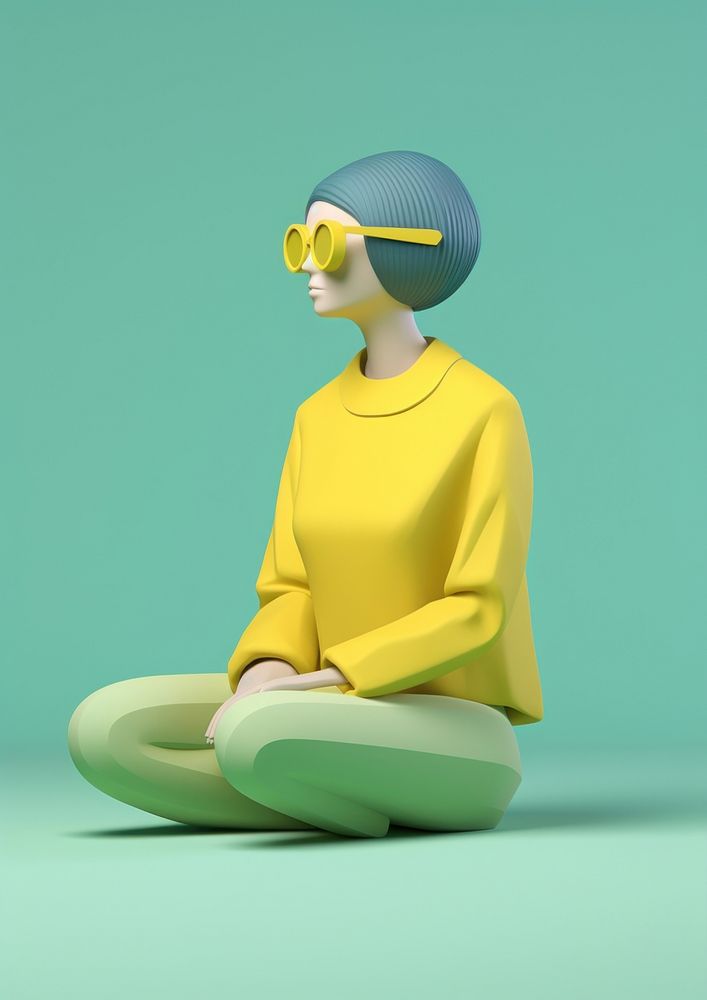 person sitting meditation calm demeanor | Premium Photo Illustration ...