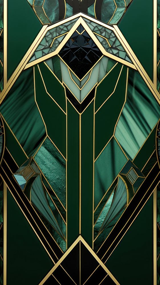 Green art deco architecture gold. | Premium Photo - rawpixel