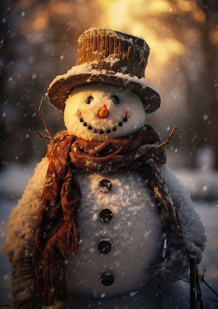 Snowman outdoors winter nature. | Free Photo - rawpixel