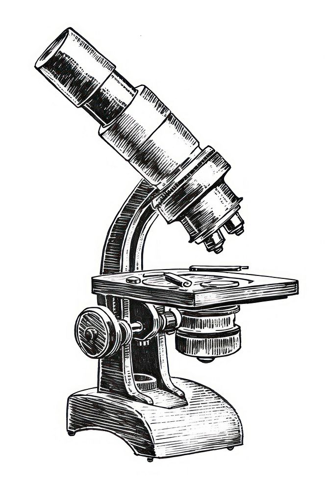 Microscope drawing sketch technology. | Premium Photo Illustration ...