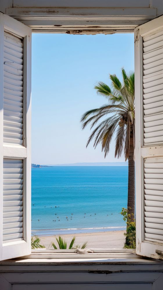 Summer window beach architecture. AI | Premium Photo - rawpixel