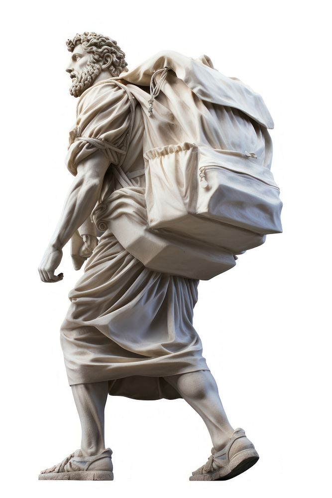 Greek sculpture traveling statue backpack | Free Photo - rawpixel