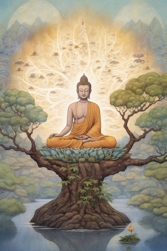 Buddha bodhi tree art representation | Free Photo Illustration - rawpixel