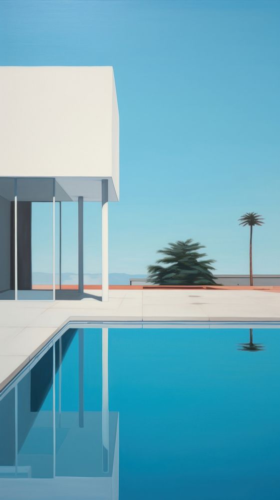 Poolside architecture building outdoors. AI | Premium Photo ...