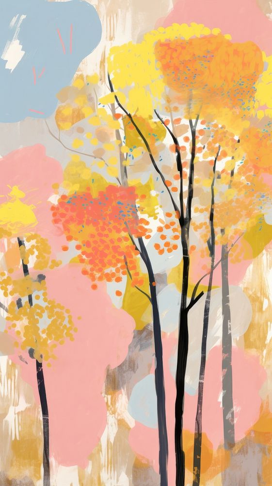 Fall trees wallpaper art abstract | Premium Photo Illustration - rawpixel