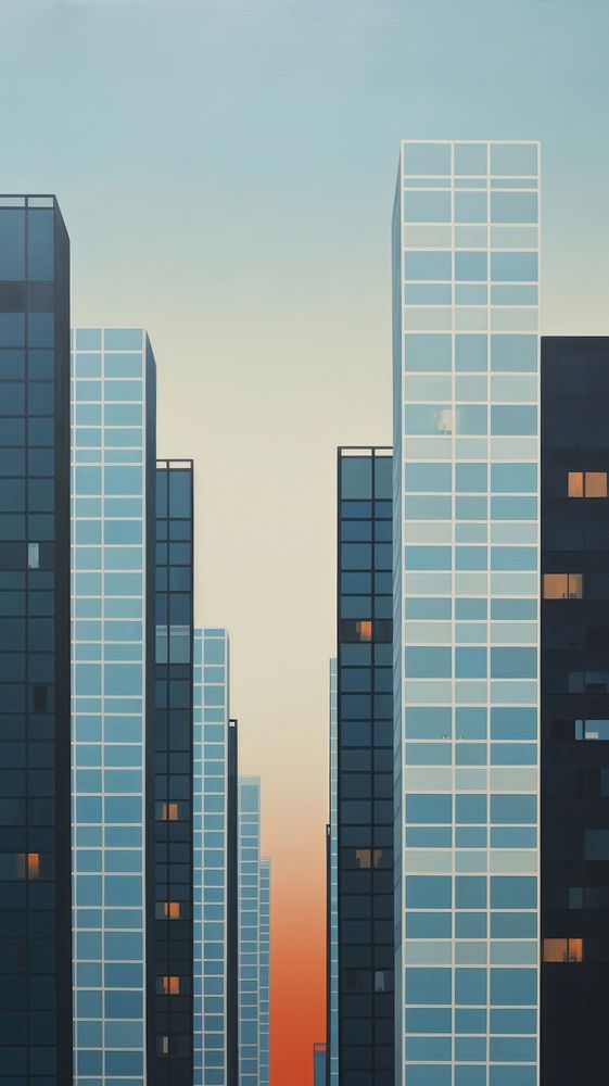 Minimal retro office towers architecture | Free Photo Illustration ...