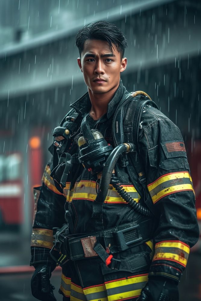 Singaporean man firefighter adult architecture | Free Photo - rawpixel