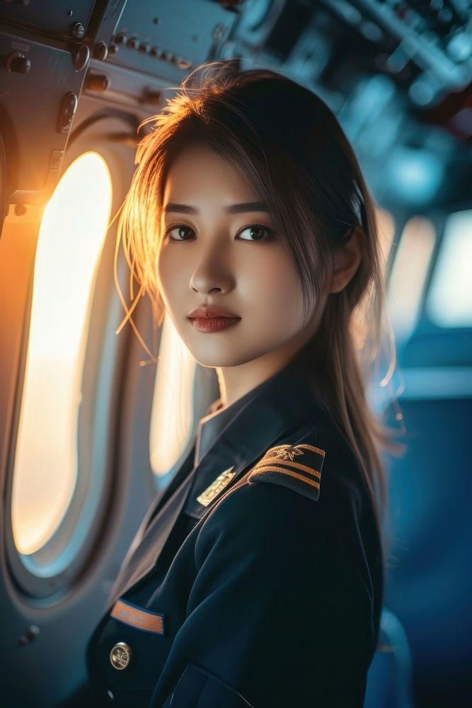 Thai woman pilot hairstyle airplane | Free Photo - rawpixel