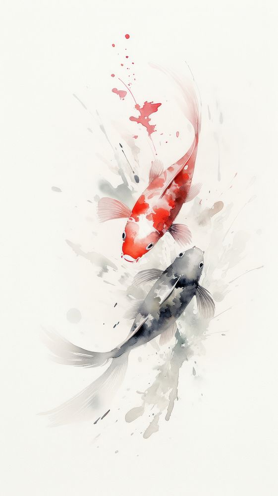 Two Koi fishs koi ink | Premium Photo Illustration - rawpixel