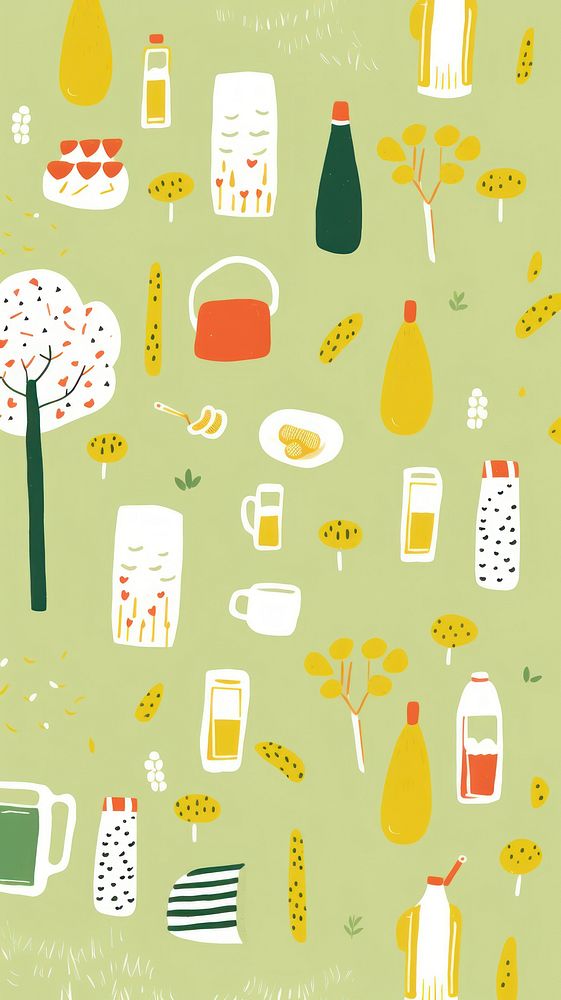 Picnic park wallpaper pattern backgrounds | Premium Photo Illustration ...