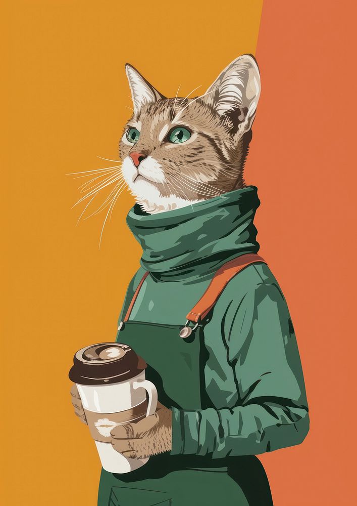 student cat person character mammal | Free Photo Illustration - rawpixel