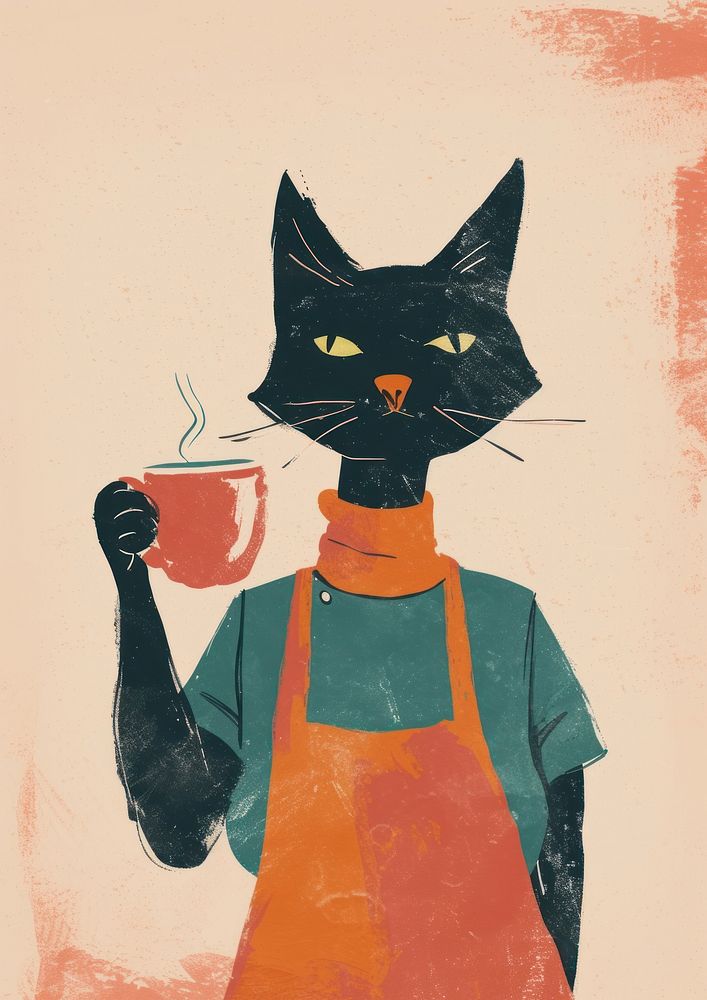 student cat person character art | Free Photo Illustration - rawpixel