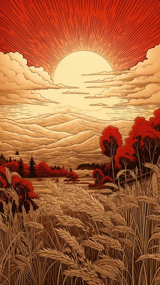 Traditional japanese rice field landscape | Premium Photo Illustration ...