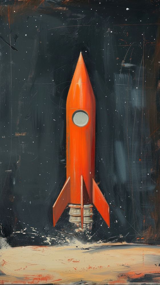 Minimal space fast Rocket painting | Free Photo Illustration - rawpixel