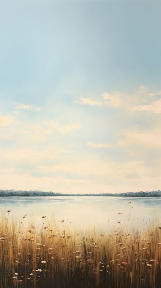 Minimal space lake landscape outdoors | Free Photo Illustration - rawpixel