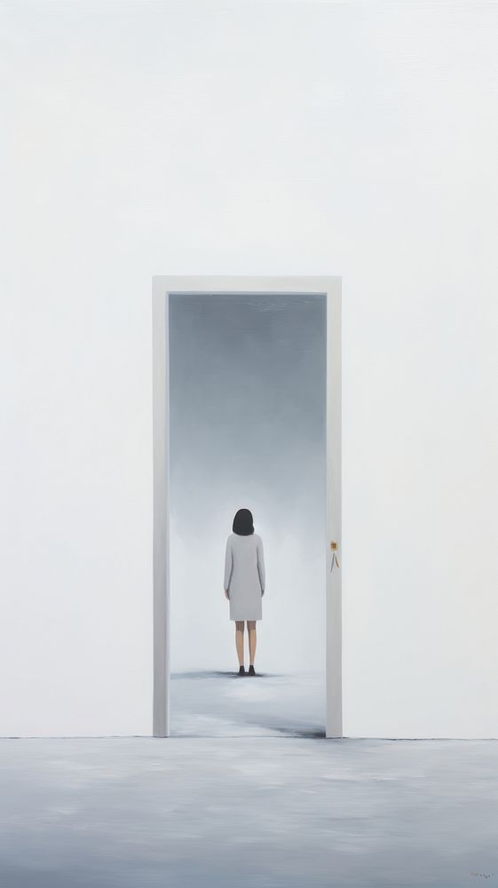 Door standing architecture loneliness. | Premium Photo Illustration ...