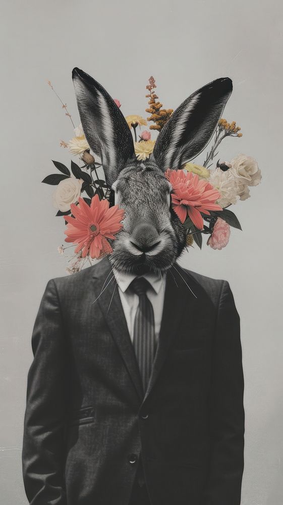 Business man rabbit head portrait | Premium Photo Illustration - rawpixel