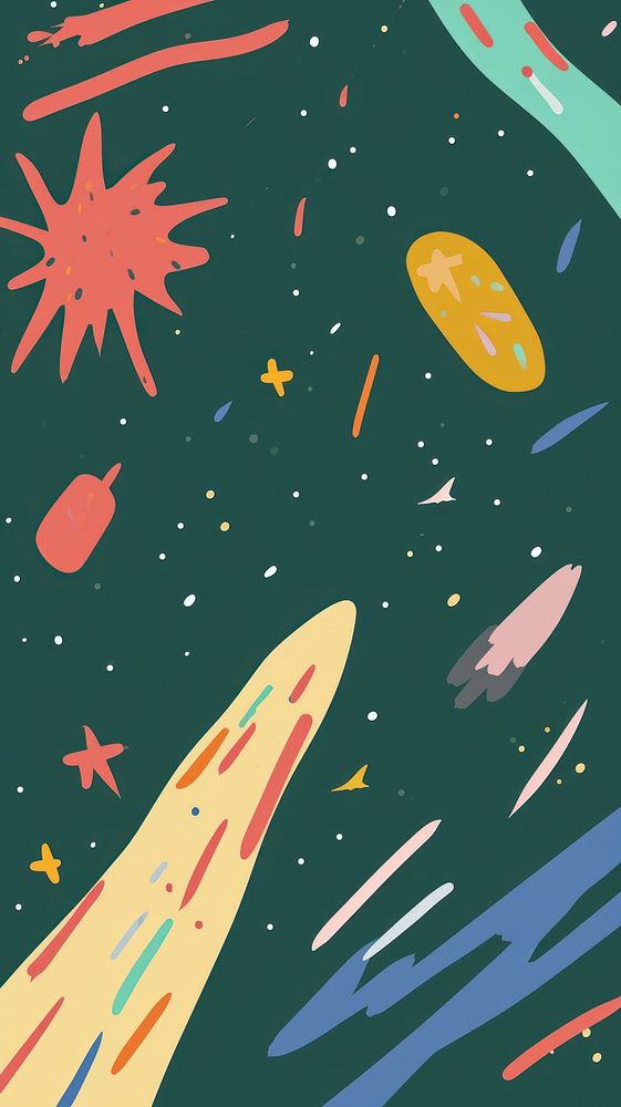 Cute comet illustration confetti paper | Premium Photo Illustration ...