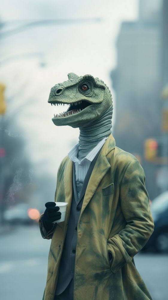 Man dinosaur cosplay smoking street | Premium Photo - rawpixel