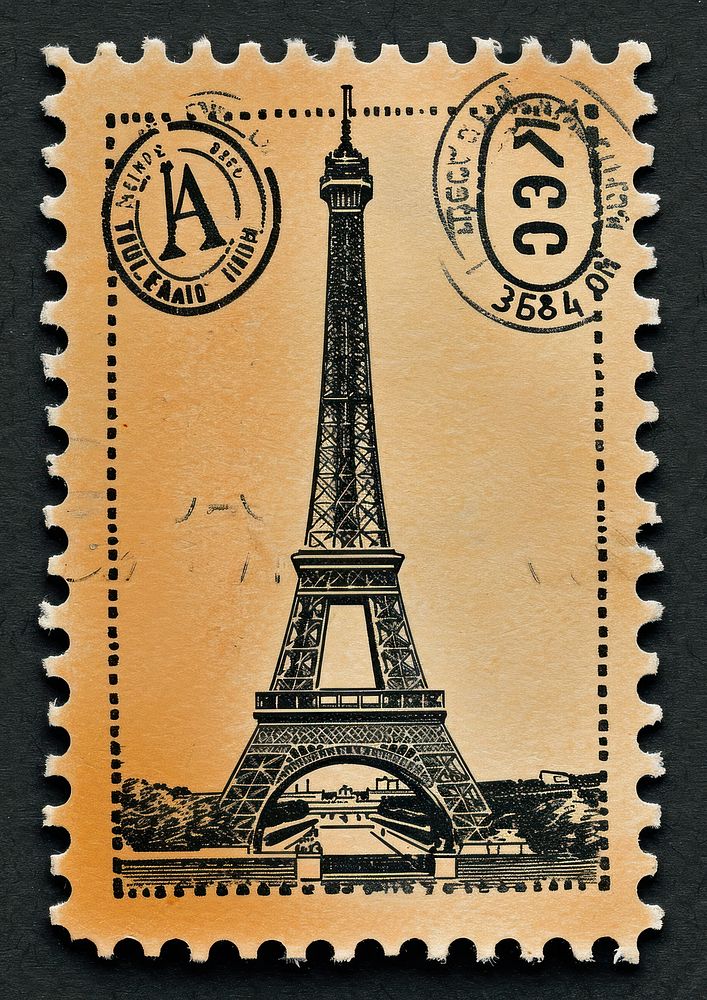 Vintage postage stamp eiffel tower | Free Photo Illustration - rawpixel