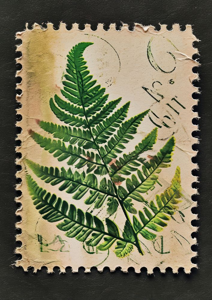 Vintage postage stamp fern plant | Premium Photo Illustration - rawpixel