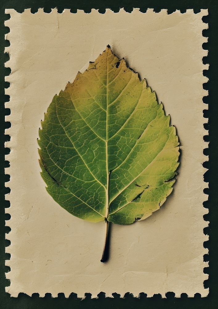 Vintage postage stamp leaf plant | Premium Photo Illustration - rawpixel