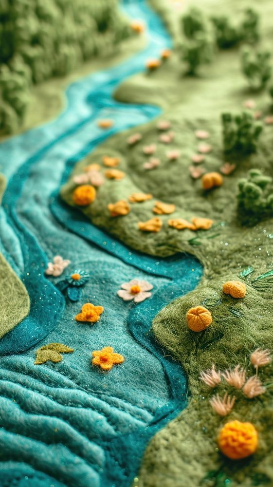 Wallpaper felt river embroidery outdoors | Free Photo - rawpixel