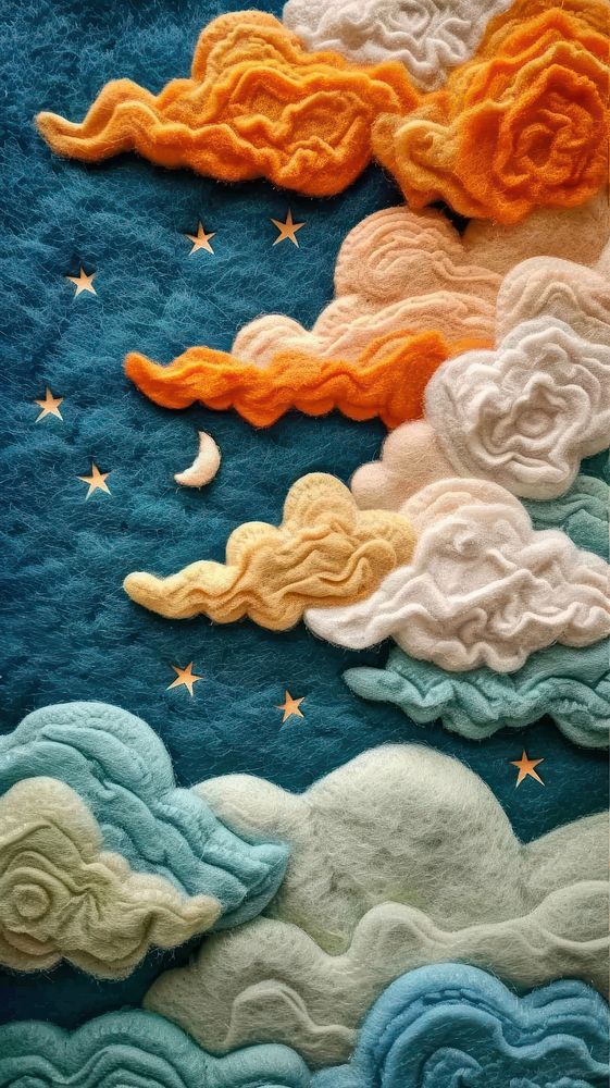 Wallpaper felt sky backgrounds embroidery | Premium Photo - rawpixel
