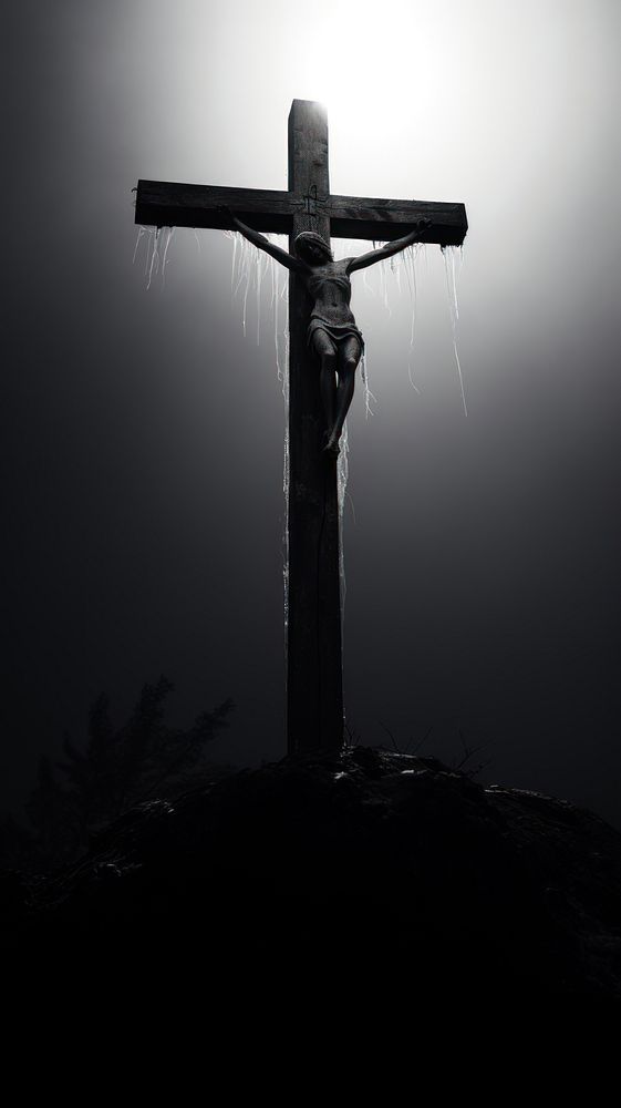 Jesus cross monochrome crucifix symbol. | Free Photo - rawpixel