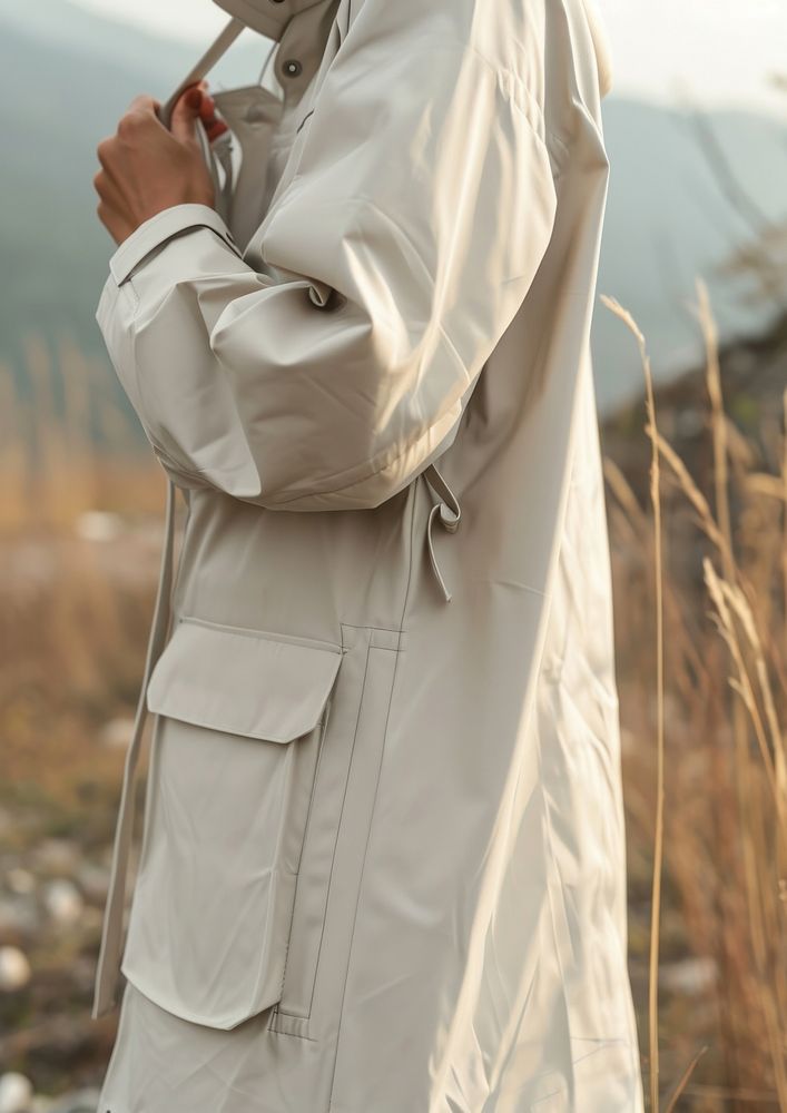 Raincoat overcoat white land. | Free Photo - rawpixel