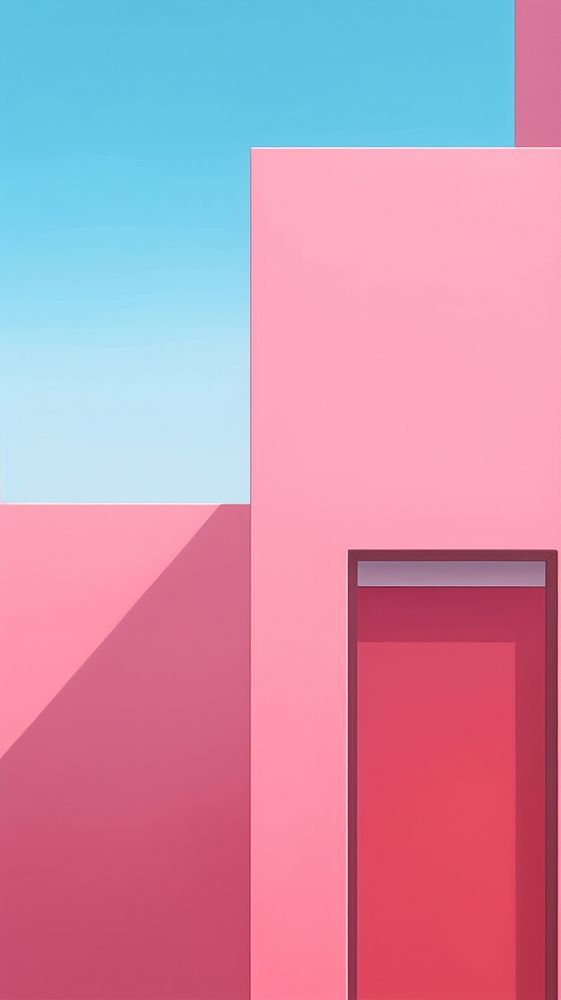 Pink building wallpaper architecture door | Free Photo Illustration ...