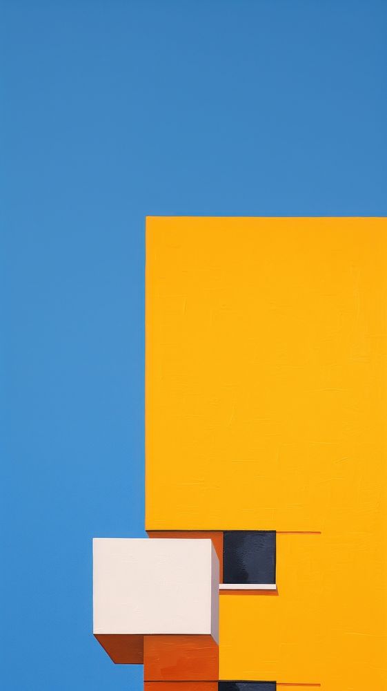 Yellow building wallpaper architecture art | Premium Photo Illustration ...