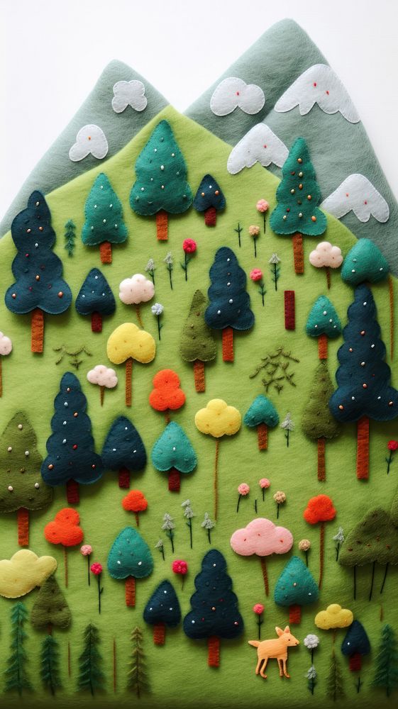 Wallpaper felt forest hill pattern | Free Photo - rawpixel