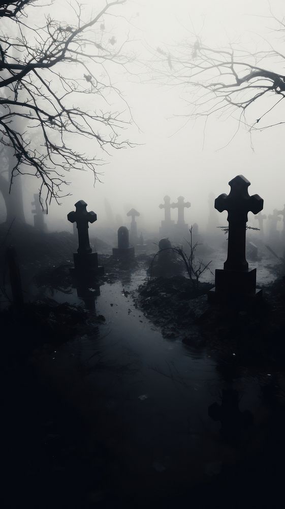 Monochrome graveyard cemetery outdoors. | Premium Photo - rawpixel