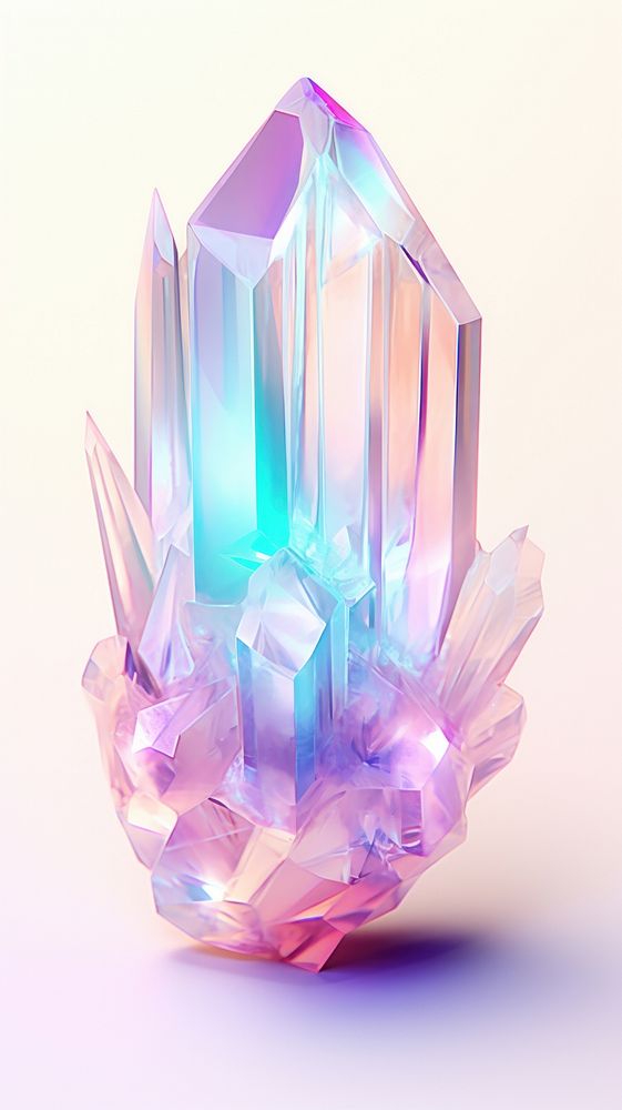 Neon Crystal gemstone quartz crystal | Free Photo Illustration - rawpixel