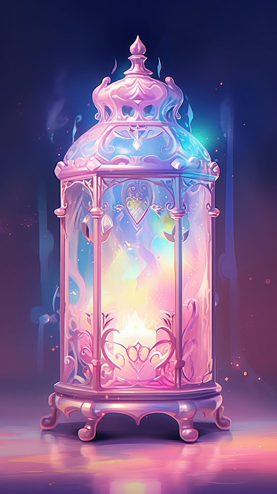 Neon dream lantern lighting architecture | Premium Photo Illustration ...