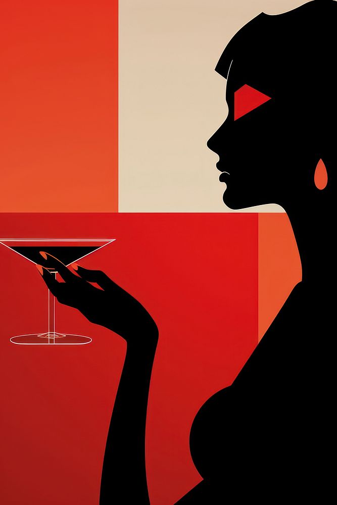 Woman drinking silhouette glass human. | Free Photo Illustration - rawpixel