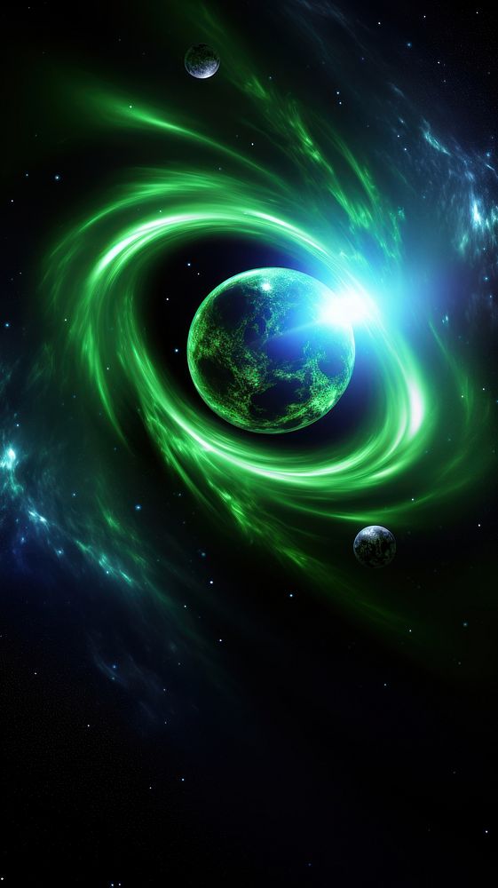 Green wallpaper space astronomy universe. | Premium Photo Illustration ...