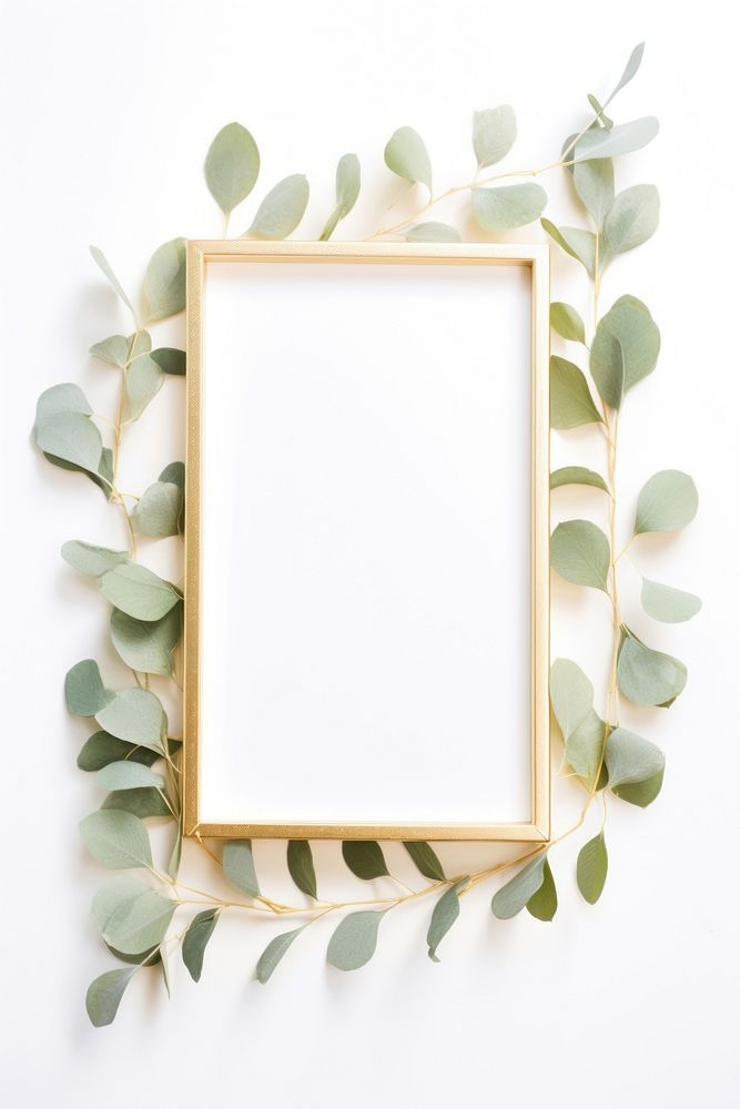 Rectangle plant frame white background. | Free Photo - rawpixel