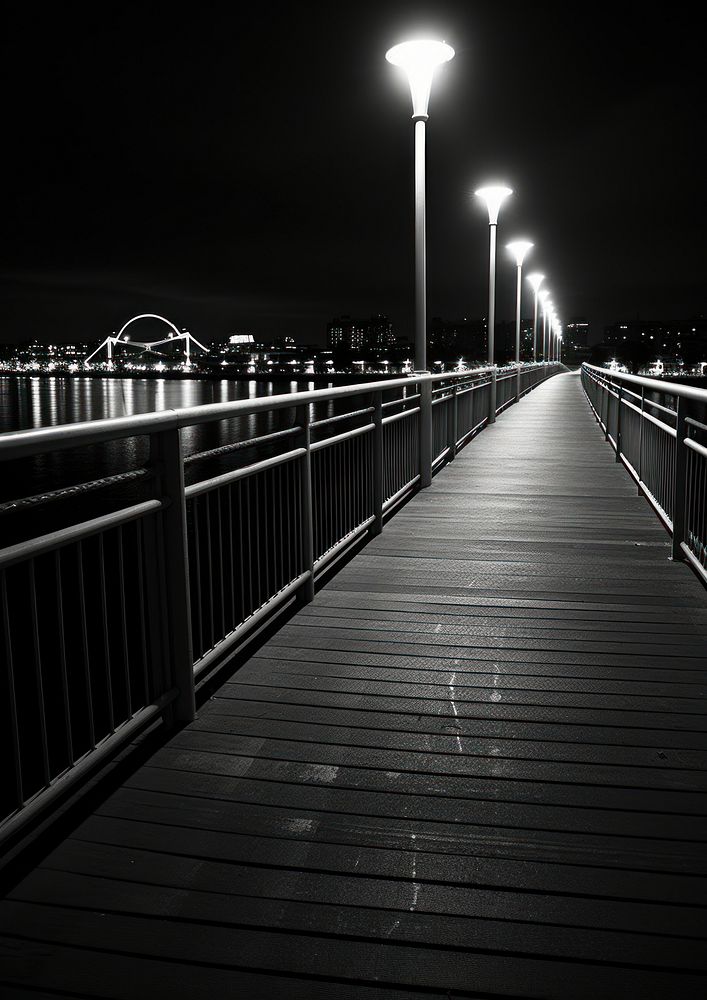 Photography riverside boardwalk lighting railing. | Free Photo - rawpixel