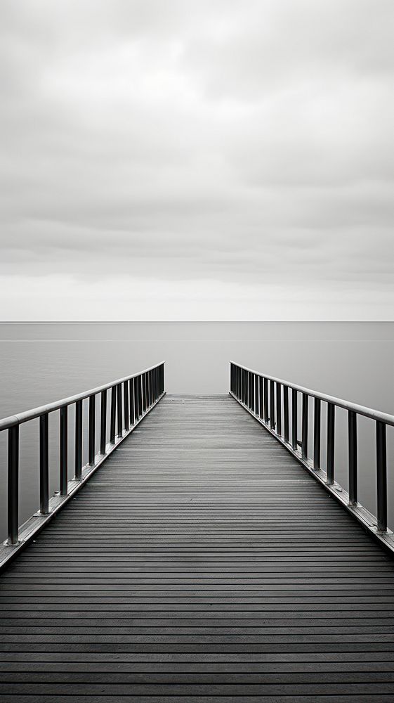 Photography silence ocean monochrome boardwalk | Free Photo - rawpixel