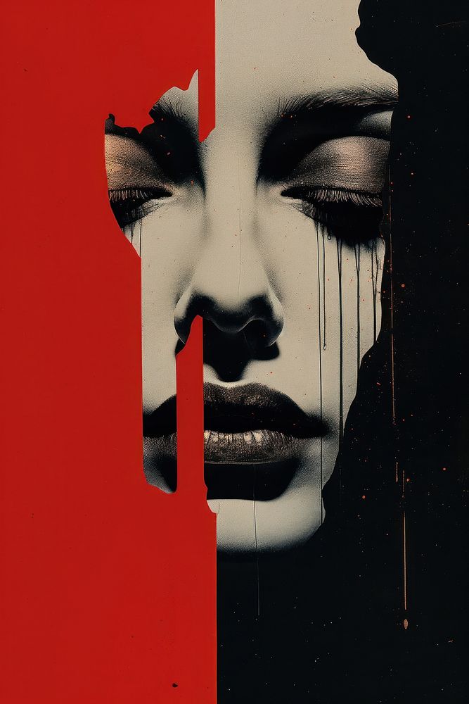 Red advertisement portrait headshot. | Free Photo Illustration - rawpixel